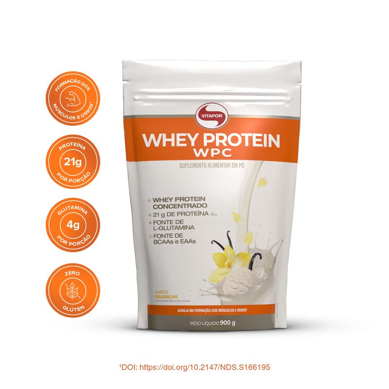 Whey Protein Vitafor Wpc Baunilha 900g - Pague Menos