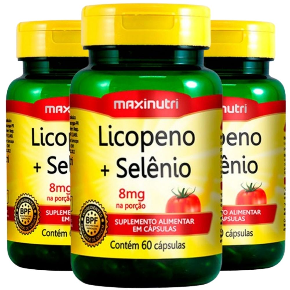 KIT 3X Licopeno + Selênio - 60 cápsulas - Maxinutri - Extrafarma