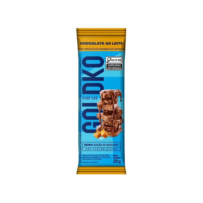 Barra De Chocolate Goldko Caramelo Com Flor De Sal 20g - Extrafarma