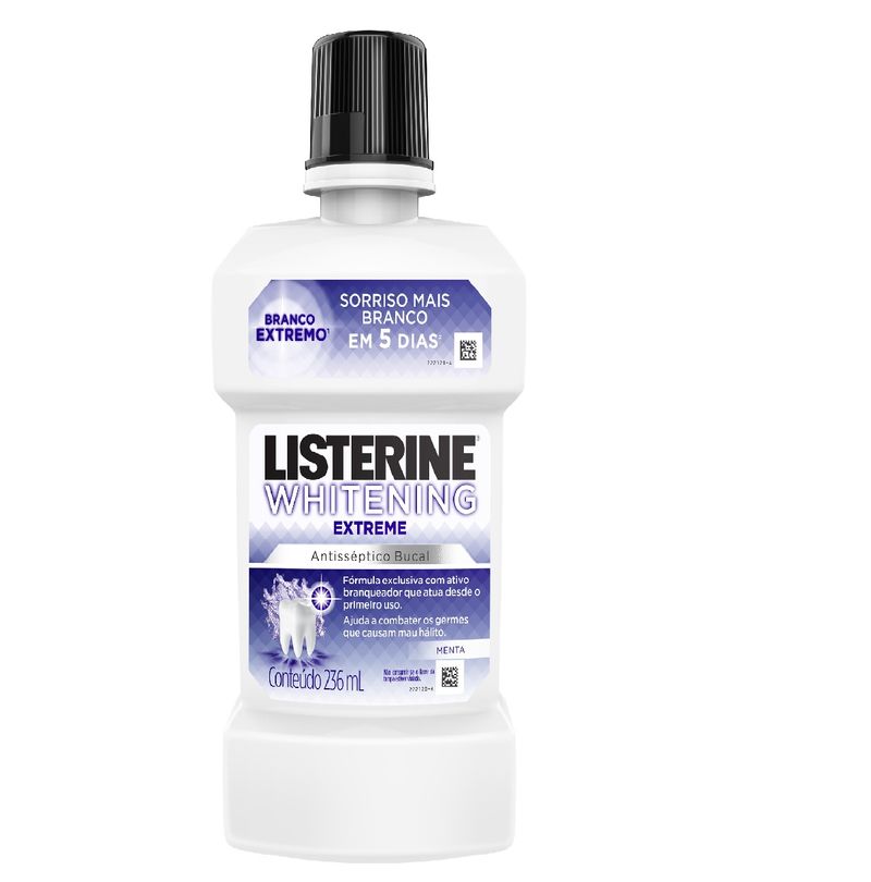 Antisseptico Bucal Listerine Whitening Extreme Menta 236ml - Pague Menos Antisseptico Bucal Listerine Whitening Extreme Menta 236ml - Pague Menos