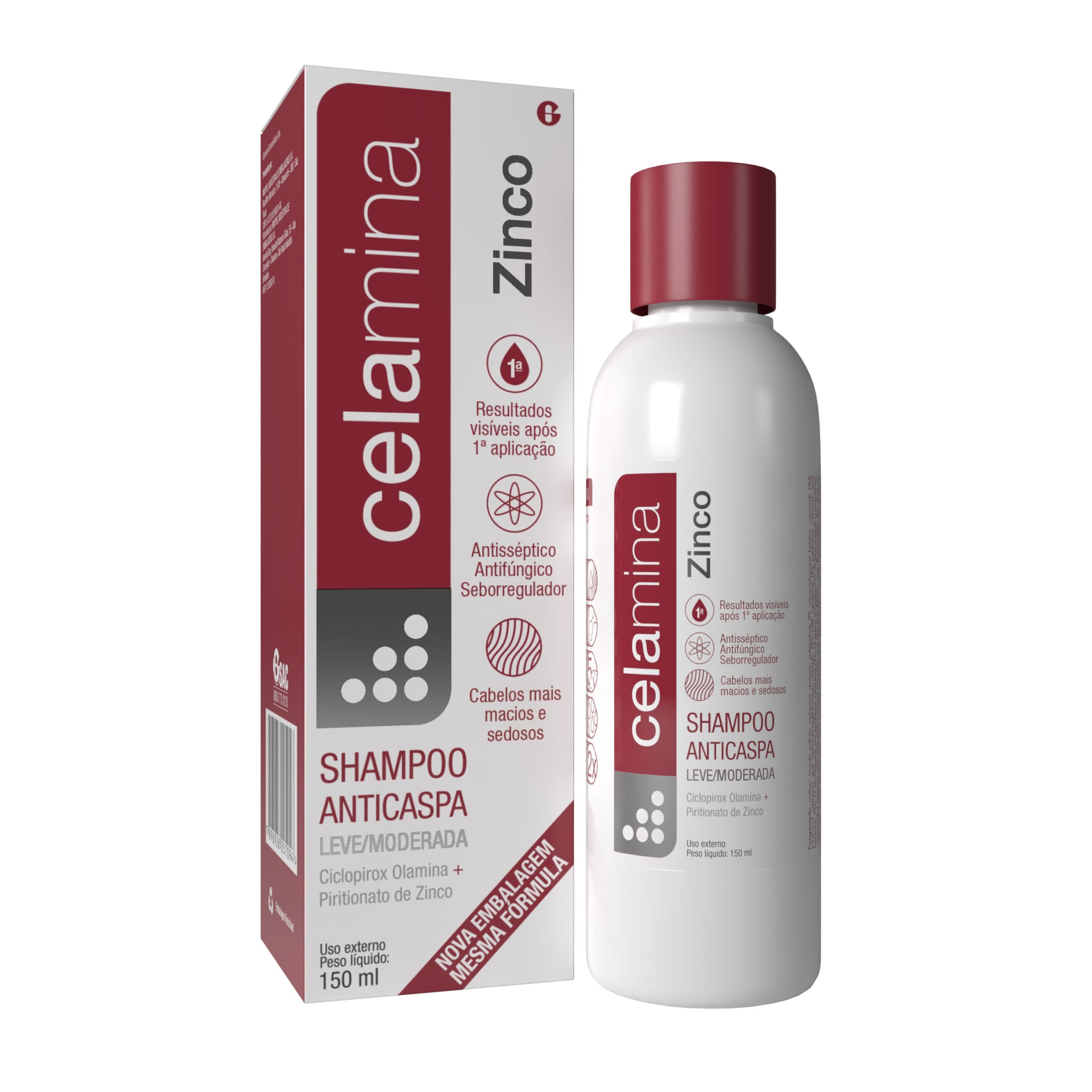 Shampoo Celamina Zinco Com 150ml - Extrafarma