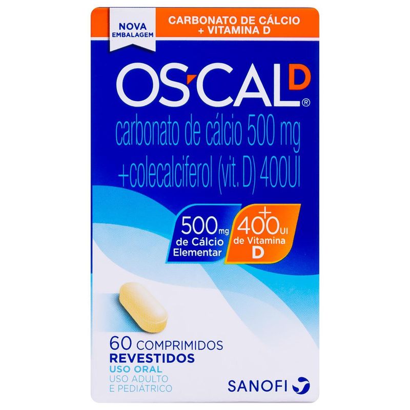 Os-Cal D 500mg + 400 Ui 60 Comprimidos Revestidos
