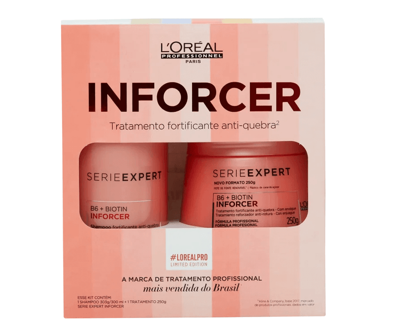 Kit Loreal Profissional Inforcer Shampoo 300ml + Mascara 250g - Pague Menos