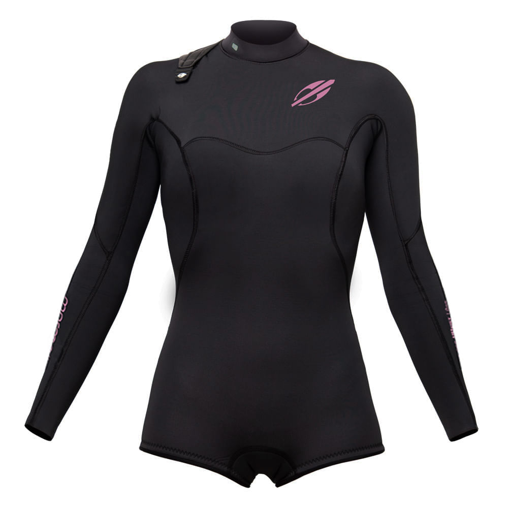 Short john manga longa 1mm feminino diva pro uv-suit surf mormaii Preto PM - Pague Menos