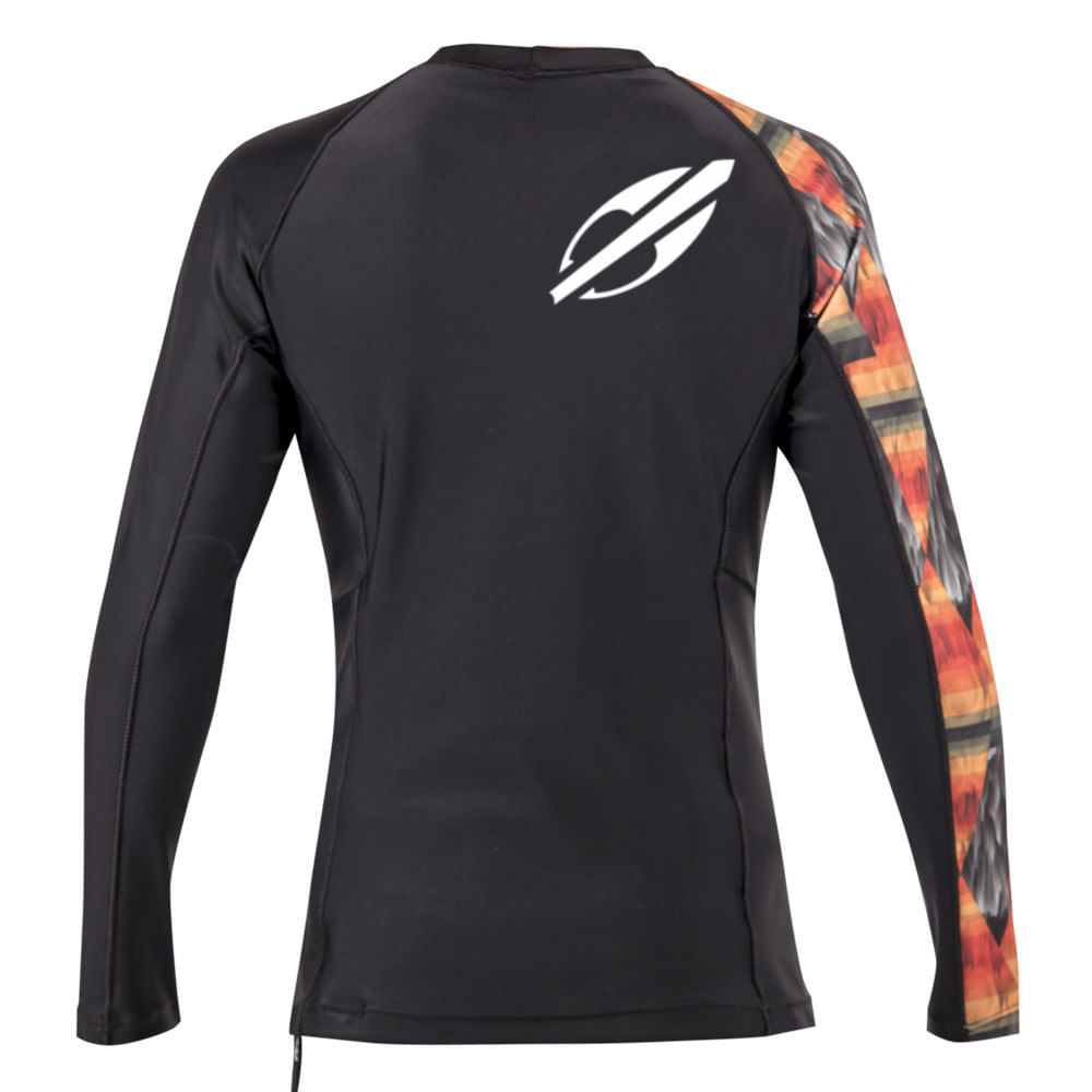 Camiseta manga longa masculino nxt infantil surf mormaii Preto-laranja ...