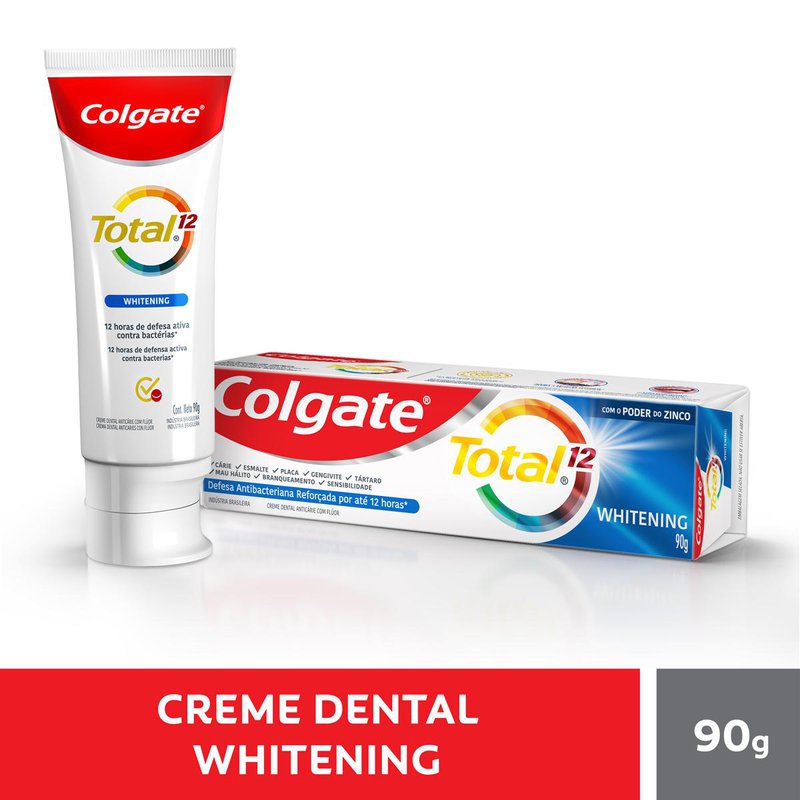 Creme Dental Colgate Total 12 Whitening 90g - Extrafarma