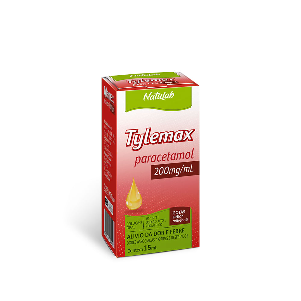 Tylemax 200mg/ml Sabor Tutti-Frutti Solução Oral Gotas 15ml - Extrafarma