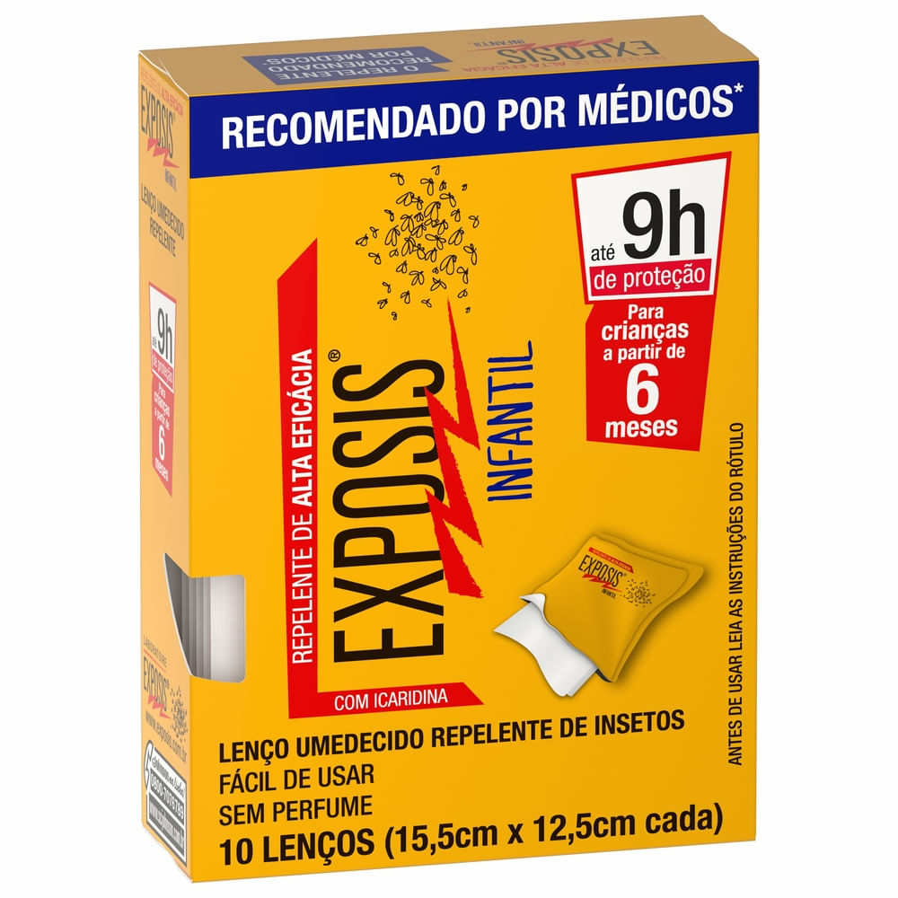 Repelente Exposis Infantil Lenco Umedecido Com 10 Unidades - Extrafarma