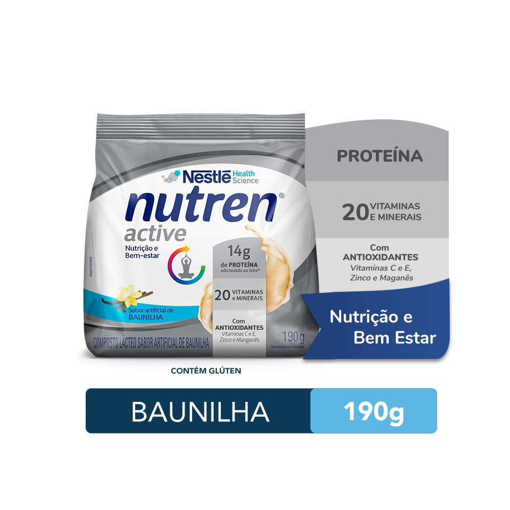 NUTREN ACTIVE BAUNILHA 190G - Extrafarma