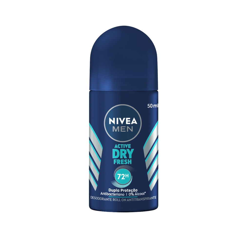 Desodorante Nivea Actine Dry Fresh Men Roll On 48h 50ml - Extrafarma