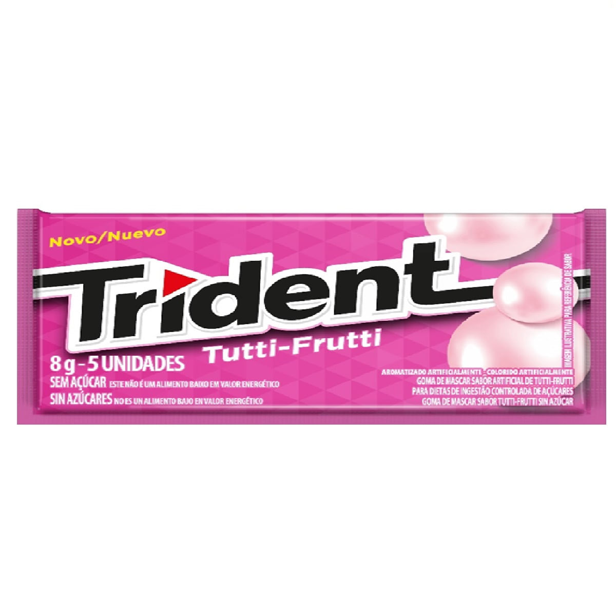 Goma De Mascar Trident Tutti Frutti 8g - Pague Menos Goma De Mascar Trident Tutti Frutti 8g - Pague Menos