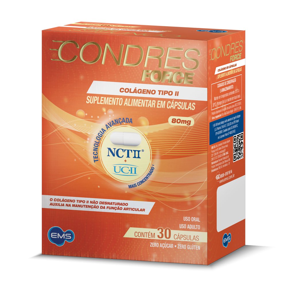 Condres Force 80mg Colágeno Tipo Ii Com 30 Cápsulas - Pague Menos Condres Force 80mg Colágeno Tipo Ii Com 30 Cápsulas - Pague Menos