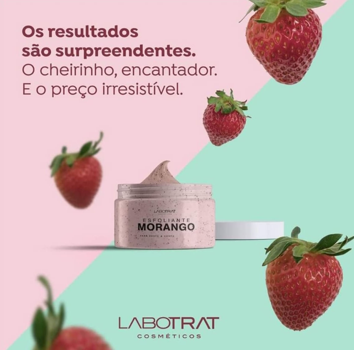 Esfoliante Corpo e Rosto Morango 300g Labotrat - Extrafarma