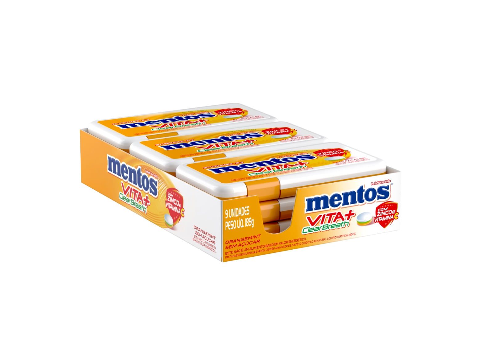 Pastilha Mentos Laranja E Menta Zero Açúcar Com Zinco E Vitamina C 21g ... Pastilha Mentos Laranja E Menta Zero Açúcar Com Zinco E Vitamina C 21g ...