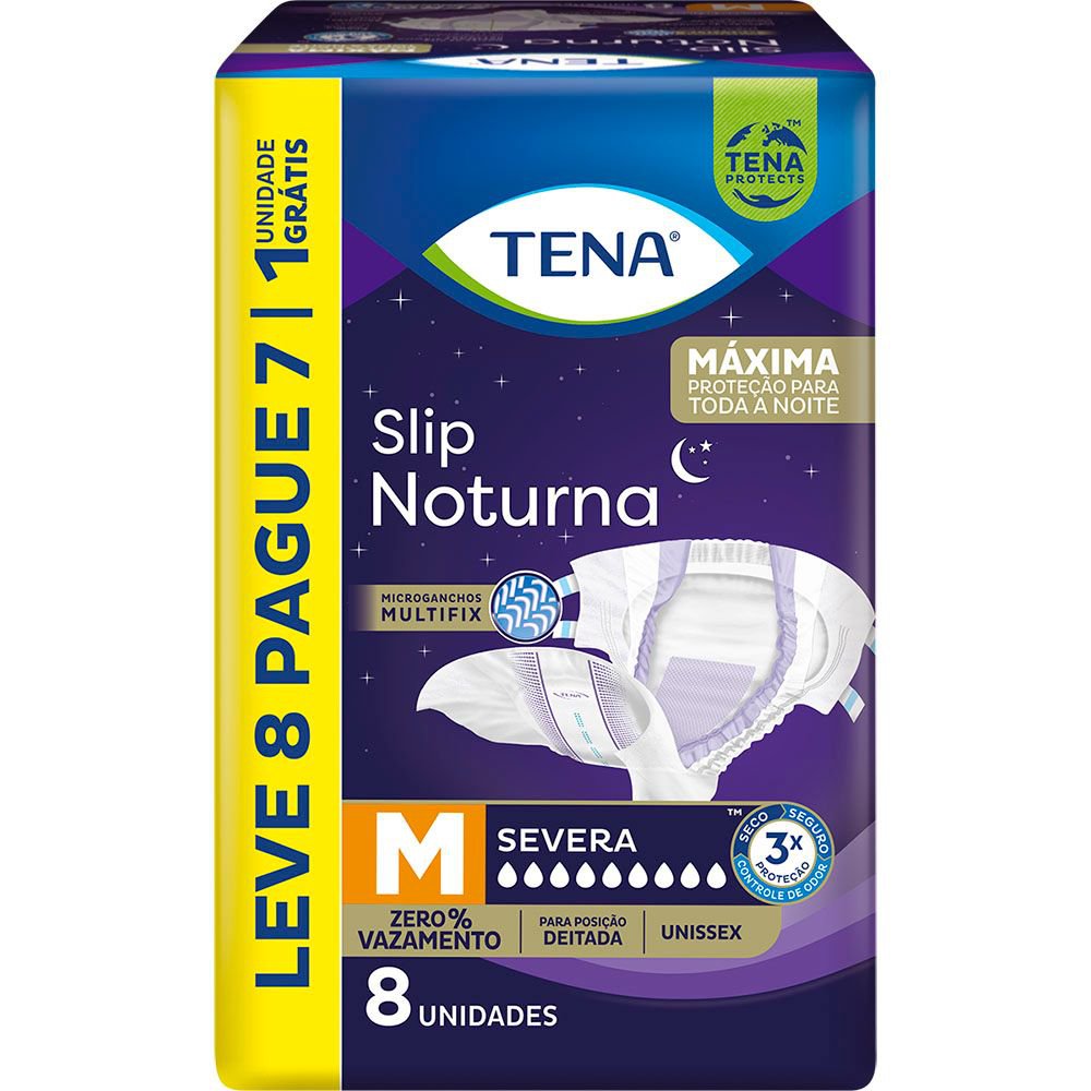 Fralda Geriátrica Tena Slip Noturna Tamanho M Leve 8 Pague 7 - Extrafarma