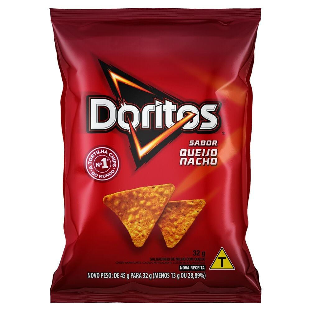 Salgadinho De Milho Com Queijo Nacho Doritos Pacote 32g Extrafarma