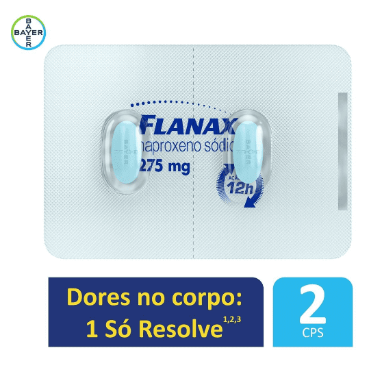 Analgésico Flanax 275mg Bayer Com 2 Comprimidos Pague Menos