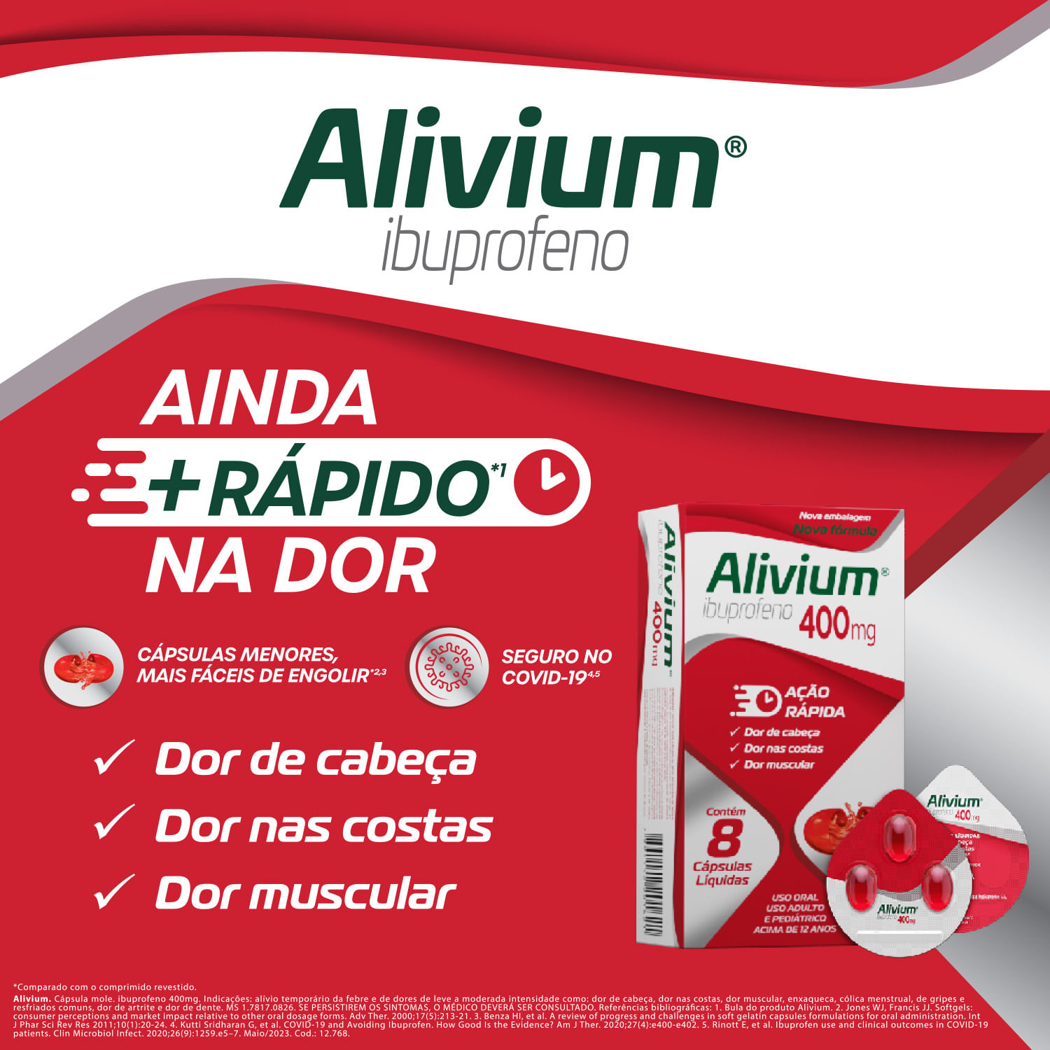 Alivium 400mg 10 Cápsulas Moles - Extrafarma