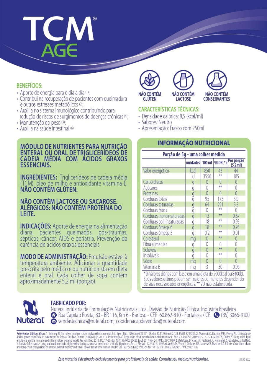 TCM AGE , Frasco com 250ml. Sem Sabor - Extrafarma