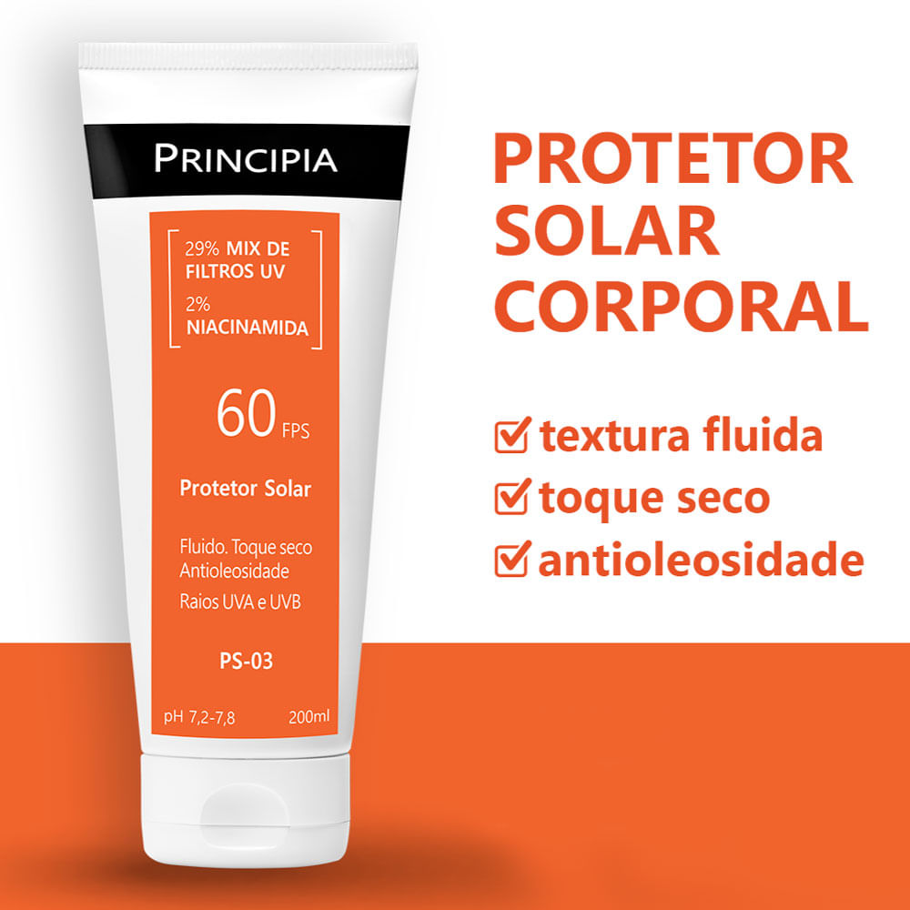 Protetor Solar Principia PS-03 FPS 60 200ml - Pague Menos