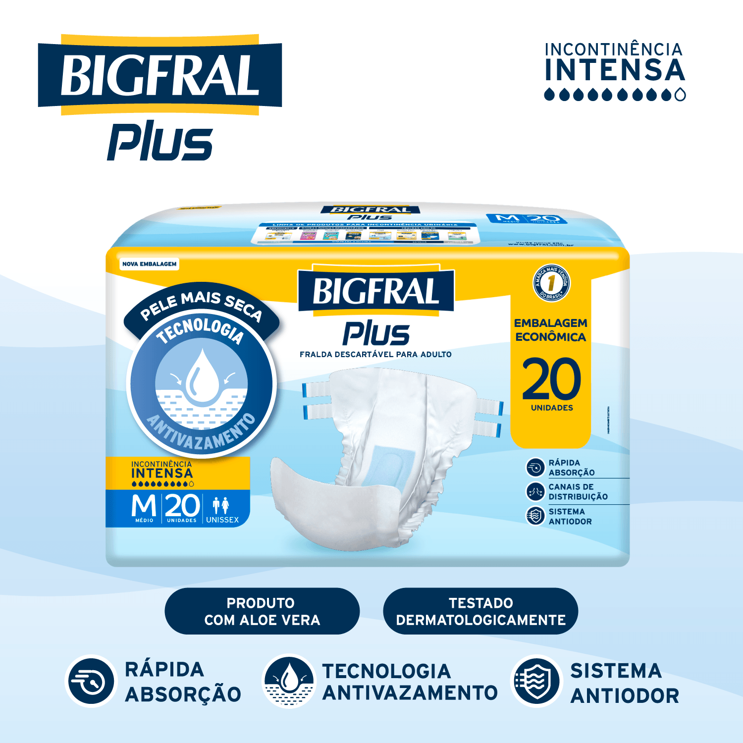 Fralda Bigfral Plus Econômica M 20 Unidades - Pague Menos