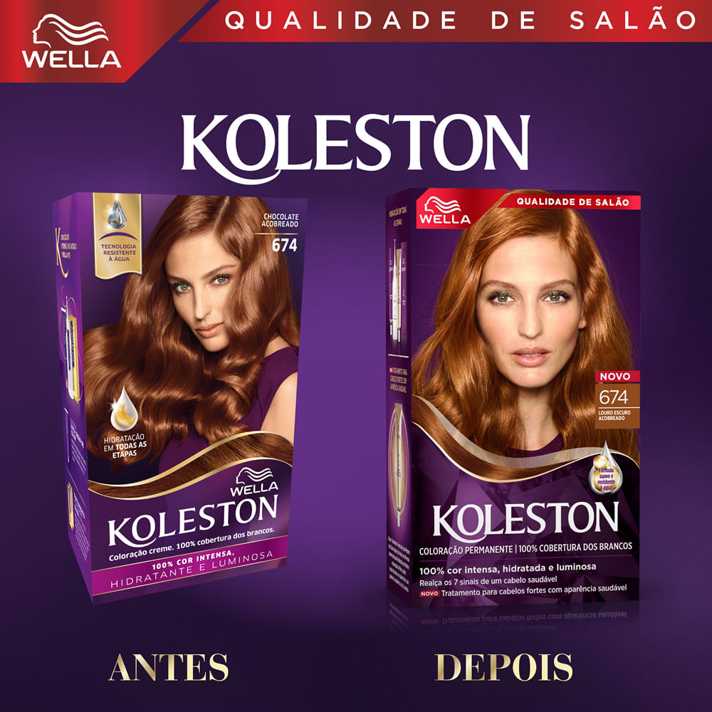 Tintura Koleston Chocolate Acobreado Kit 674 - Pague Menos Tintura Koleston Chocolate Acobreado Kit 674 - Pague Menos