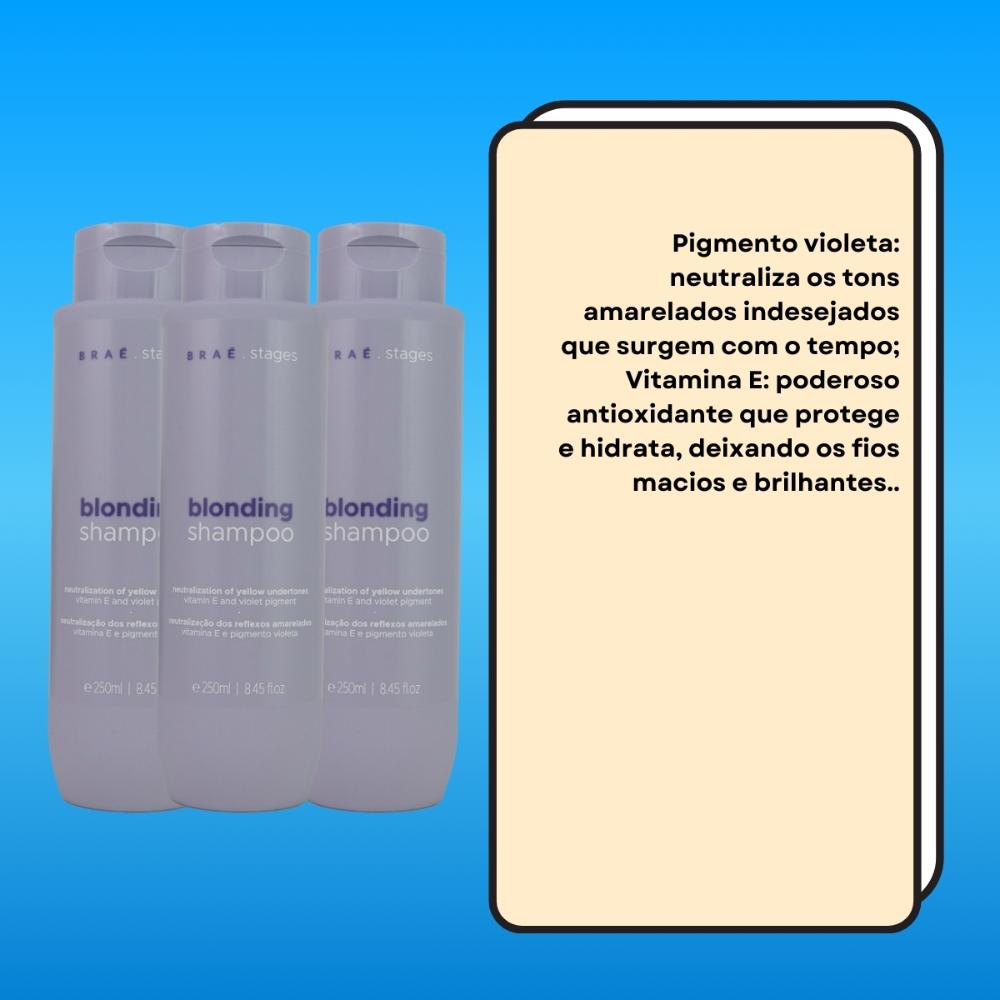 Braé Stages Blonding Kit - 3 Shampoos 250ml - Extrafarma