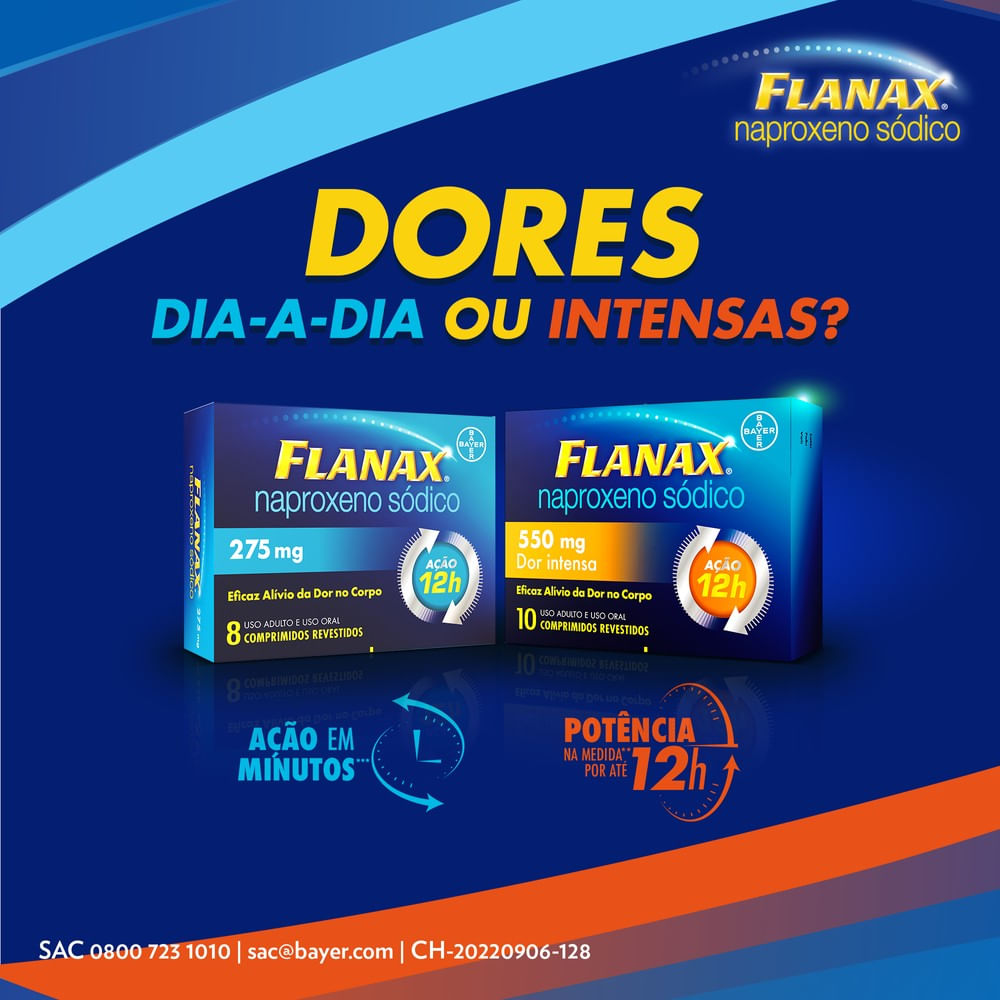 Analgésico Flanax 275mg Bayer Com 20 Comprimidos Embalagem Econômica